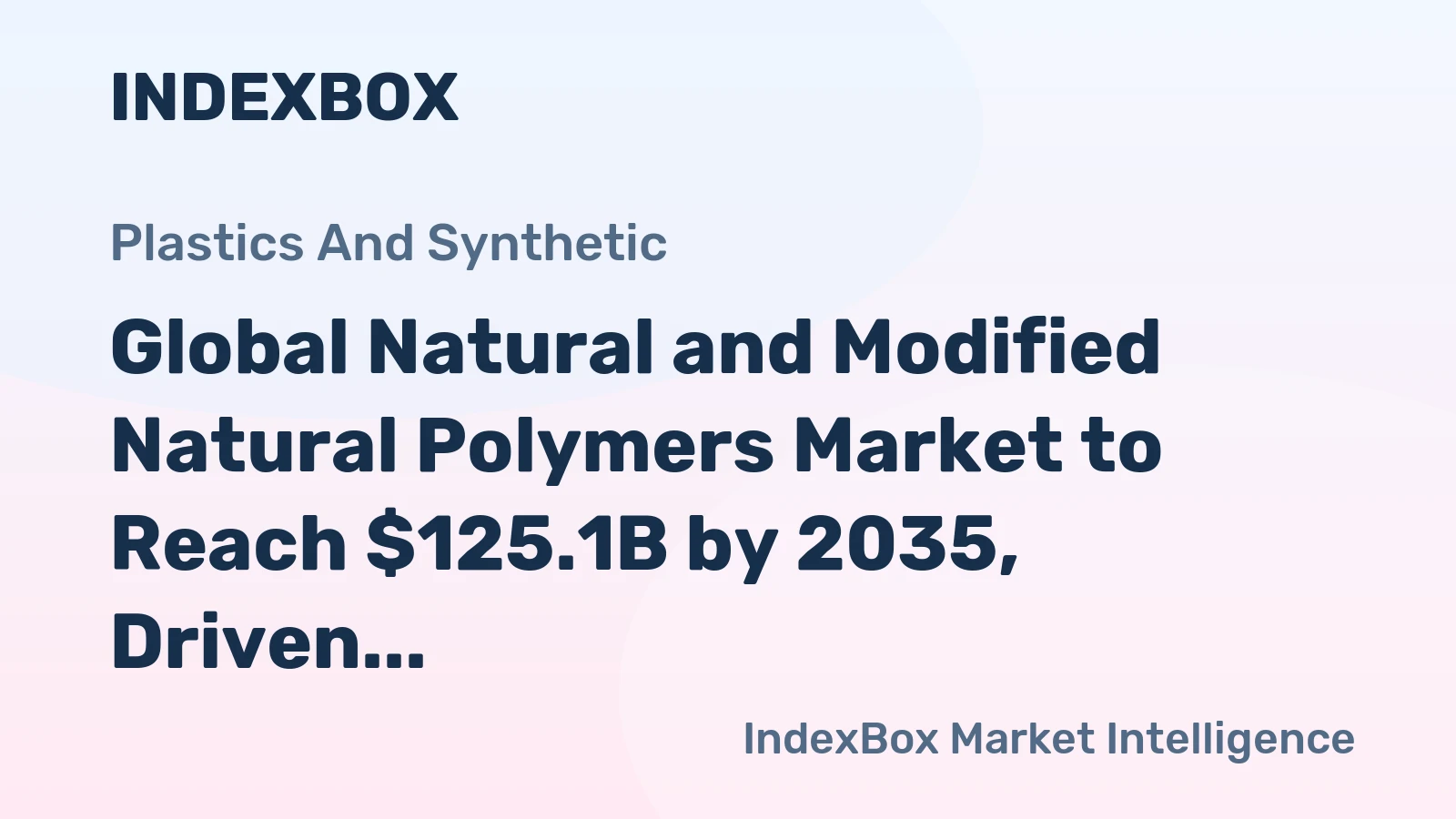 Global Natural and Modified Natural Polymers Market to Reach $125.1B by 2035, Driven by Increasing Demand