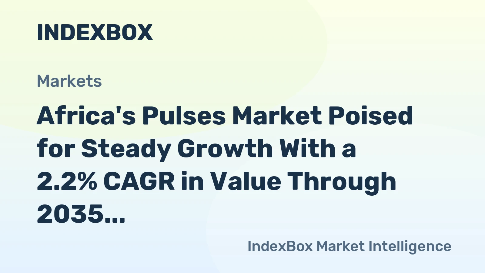 Africa's Pulses Market Poised for Steady Growth With a 2.2% CAGR in Value Through 2035