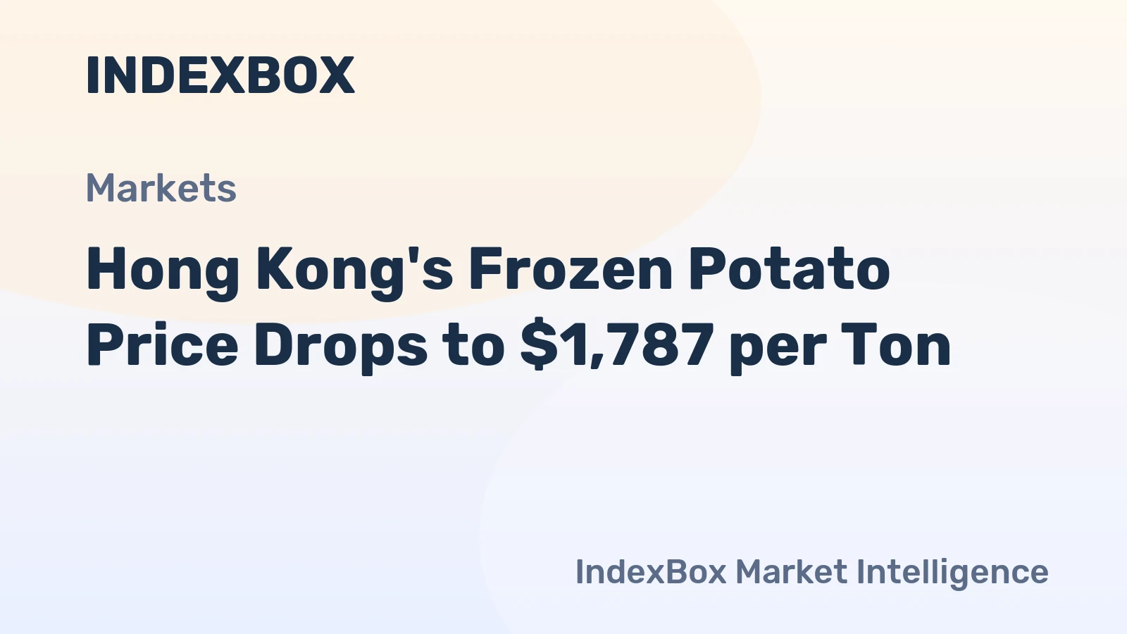 Hong Kong's Frozen Potato Price Drops to $1,787 per Ton