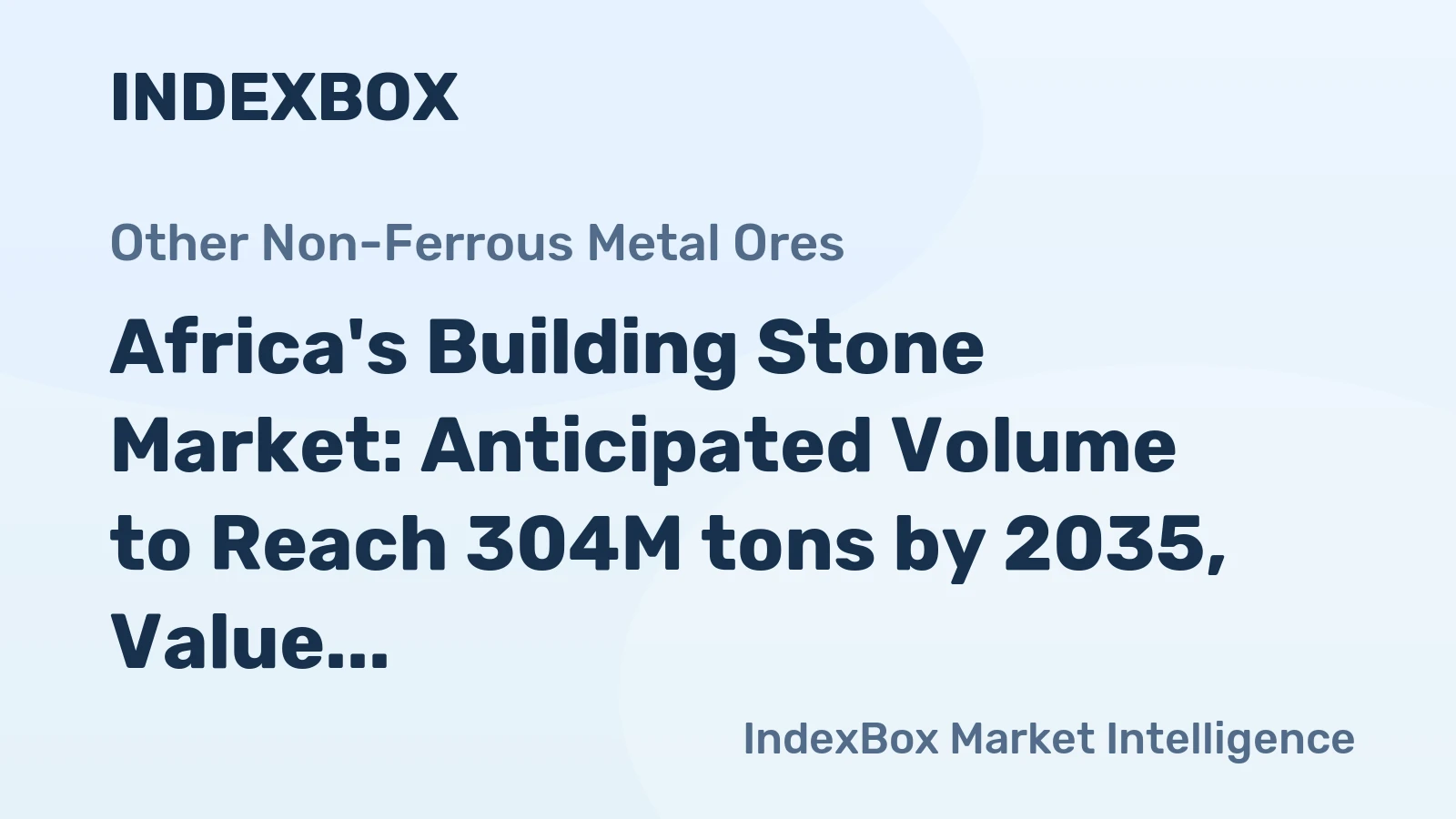 Africa's Building Stone Market: Anticipated Volume to Reach 304M tons by 2035, Value to Reach $56.7B in nominal prices