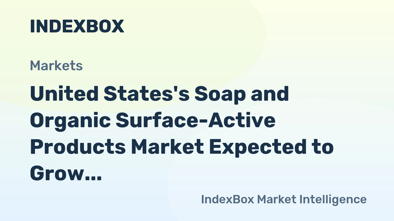 United States's Soap and Organic Surface-Active Products Market Expected to Grow at CAGR of +0.7% Over Next Decade