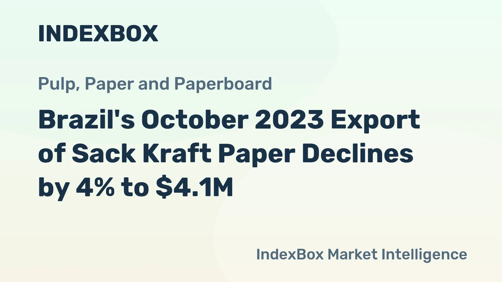 Brazil's October 2023 Export of Sack Kraft Paper Declines by 4% to $4.1M