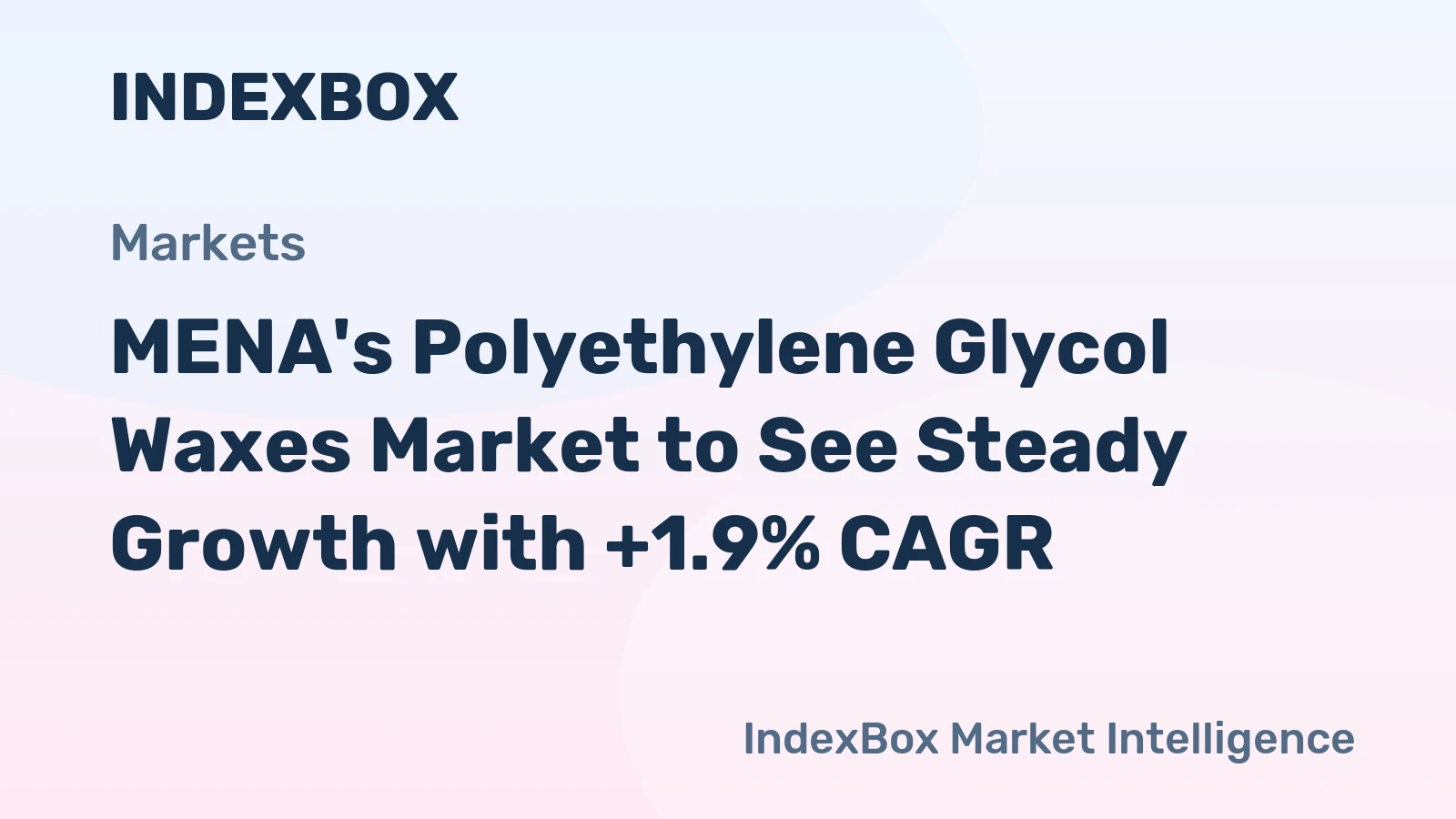 MENA's Polyethylene Glycol Waxes Market to See Steady Growth with +1.9% CAGR