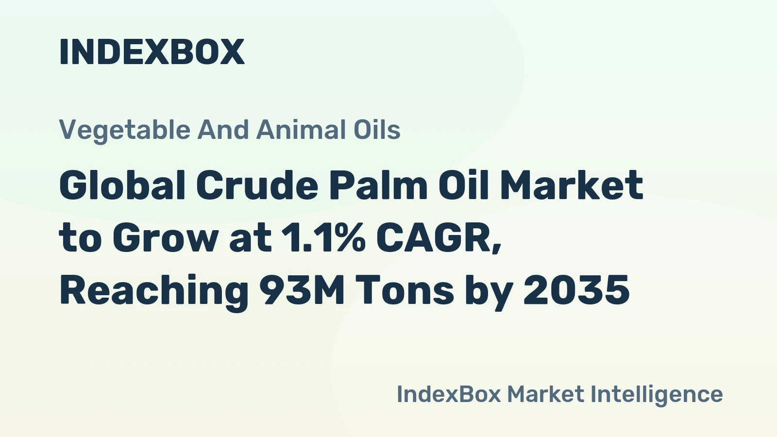 Global Crude Palm Oil Market to Grow at 1.1% CAGR, Reaching 93M Tons by 2035