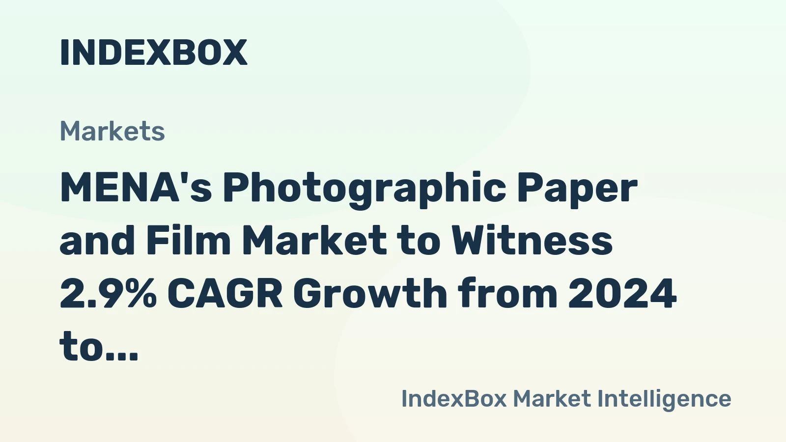 MENA's Photographic Paper and Film Market to Witness 2.9% CAGR Growth from 2024 to 2035