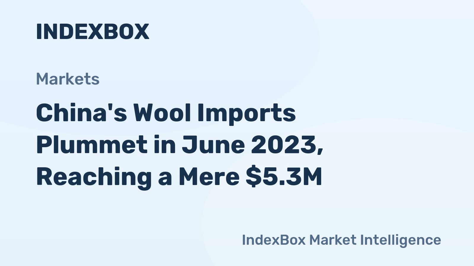China's Wool Imports Plummet in June 2023, Reaching a Mere $5.3M.