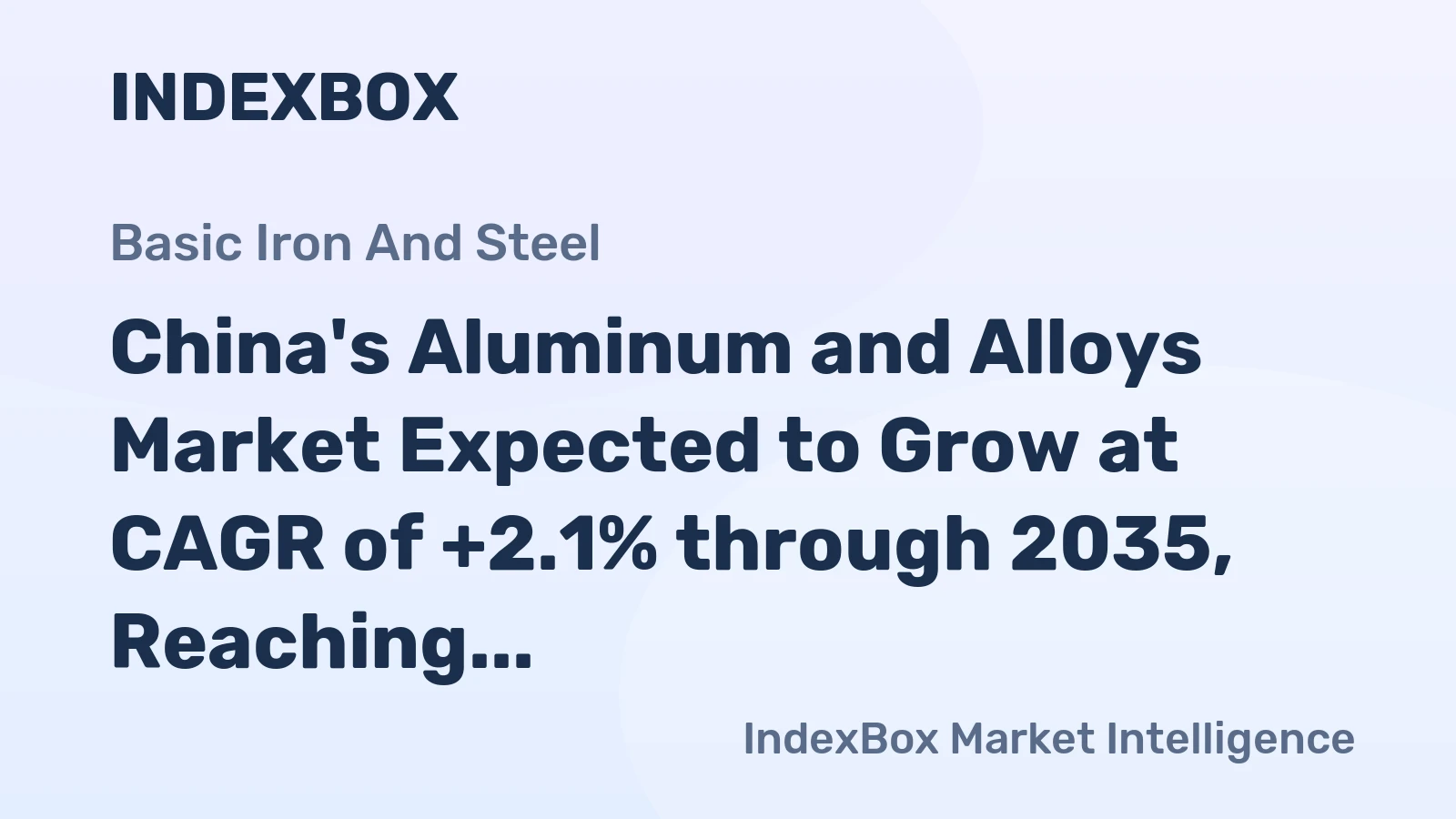 China's Aluminum and Alloys Market Expected to Grow at CAGR of +2.1% through 2035, Reaching $185.8B in Value