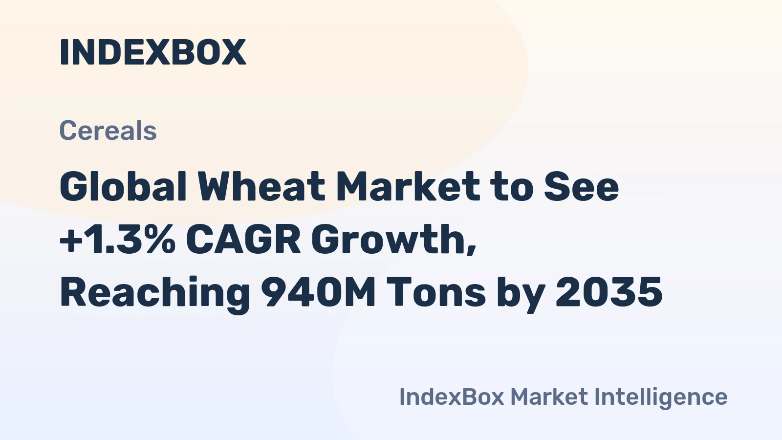 Global Wheat Market to See +1.3% CAGR Growth, Reaching 940M Tons by 2035