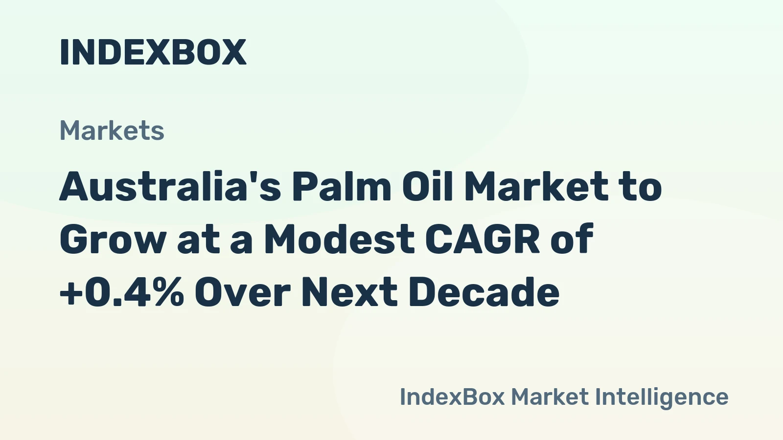 Australia's Palm Oil Market to Grow at a Modest CAGR of +0.4% Over Next Decade