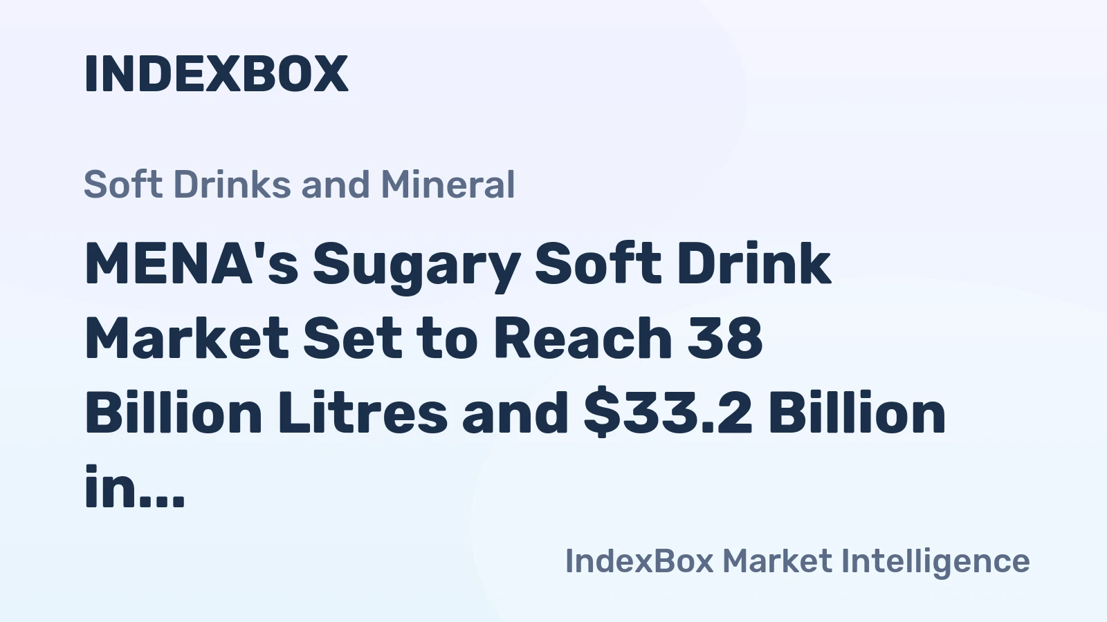 MENA's Sugary Soft Drink Market Set to Reach 38 Billion Litres and $33.2 Billion in Value