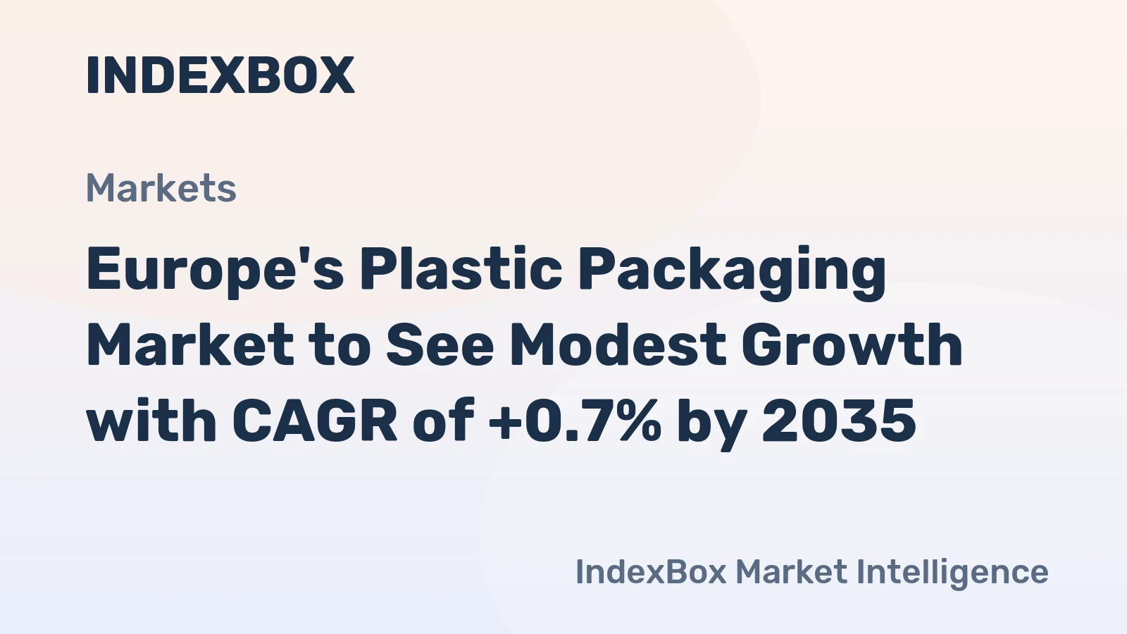 Europe's Plastic Packaging Market to See Modest Growth with CAGR of +0.7% by 2035