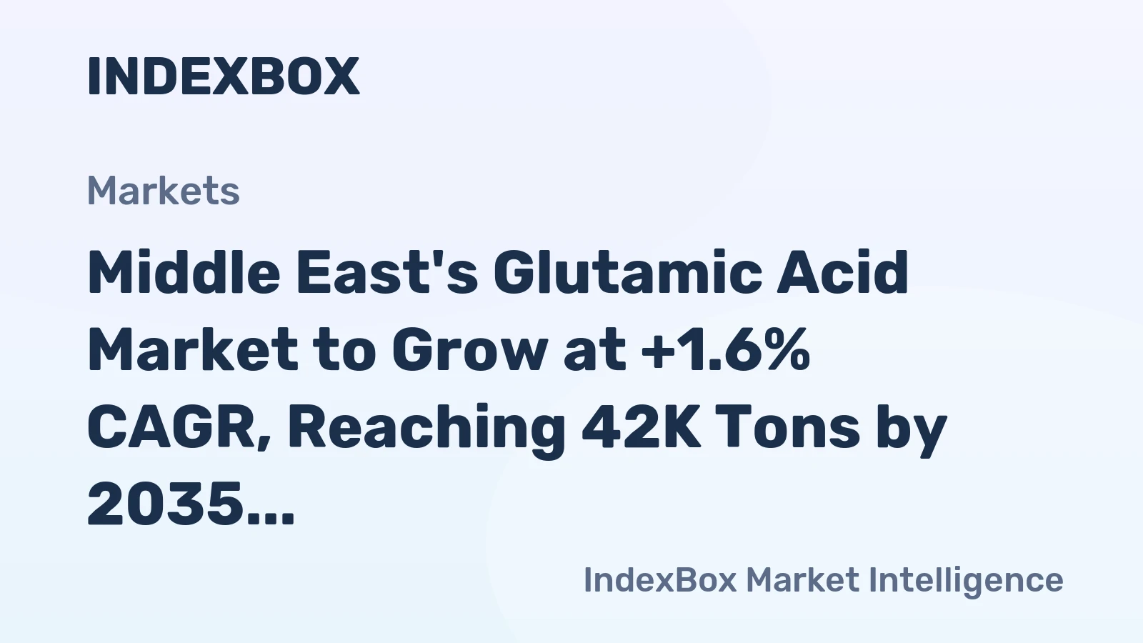 Middle East's Glutamic Acid Market to Grow at +1.6% CAGR, Reaching 42K Tons by 2035