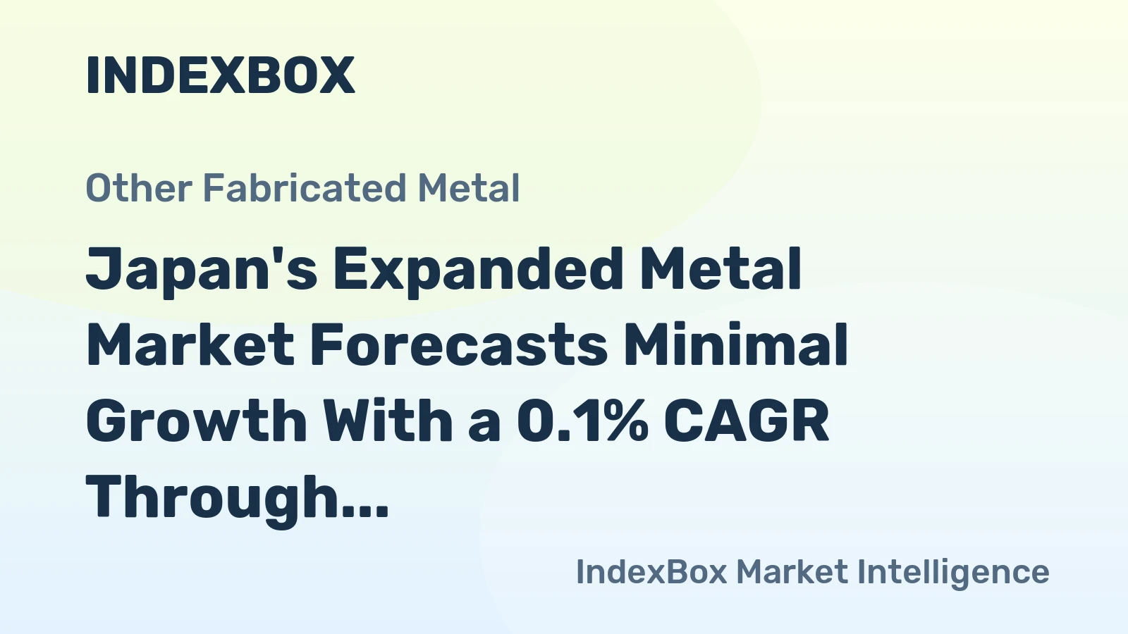 Japan's Expanded Metal Market Forecasts Minimal Growth With a 0.1% CAGR Through 2035