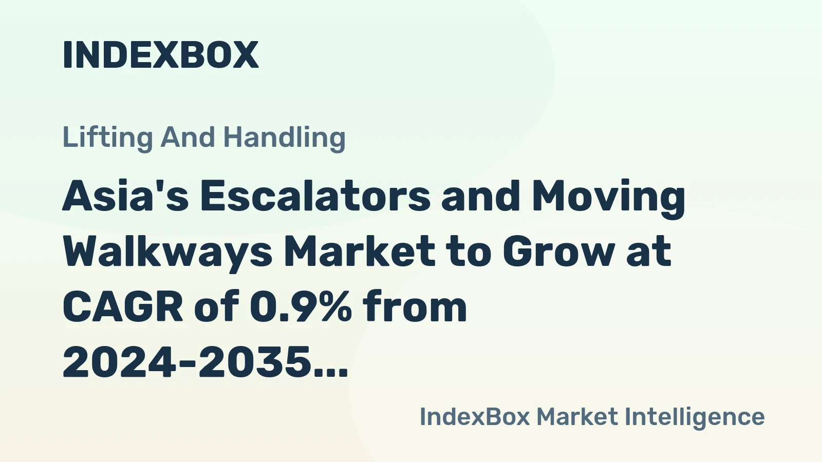 Asia's Escalators and Moving Walkways Market to Grow at CAGR of 0.9% from 2024-2035