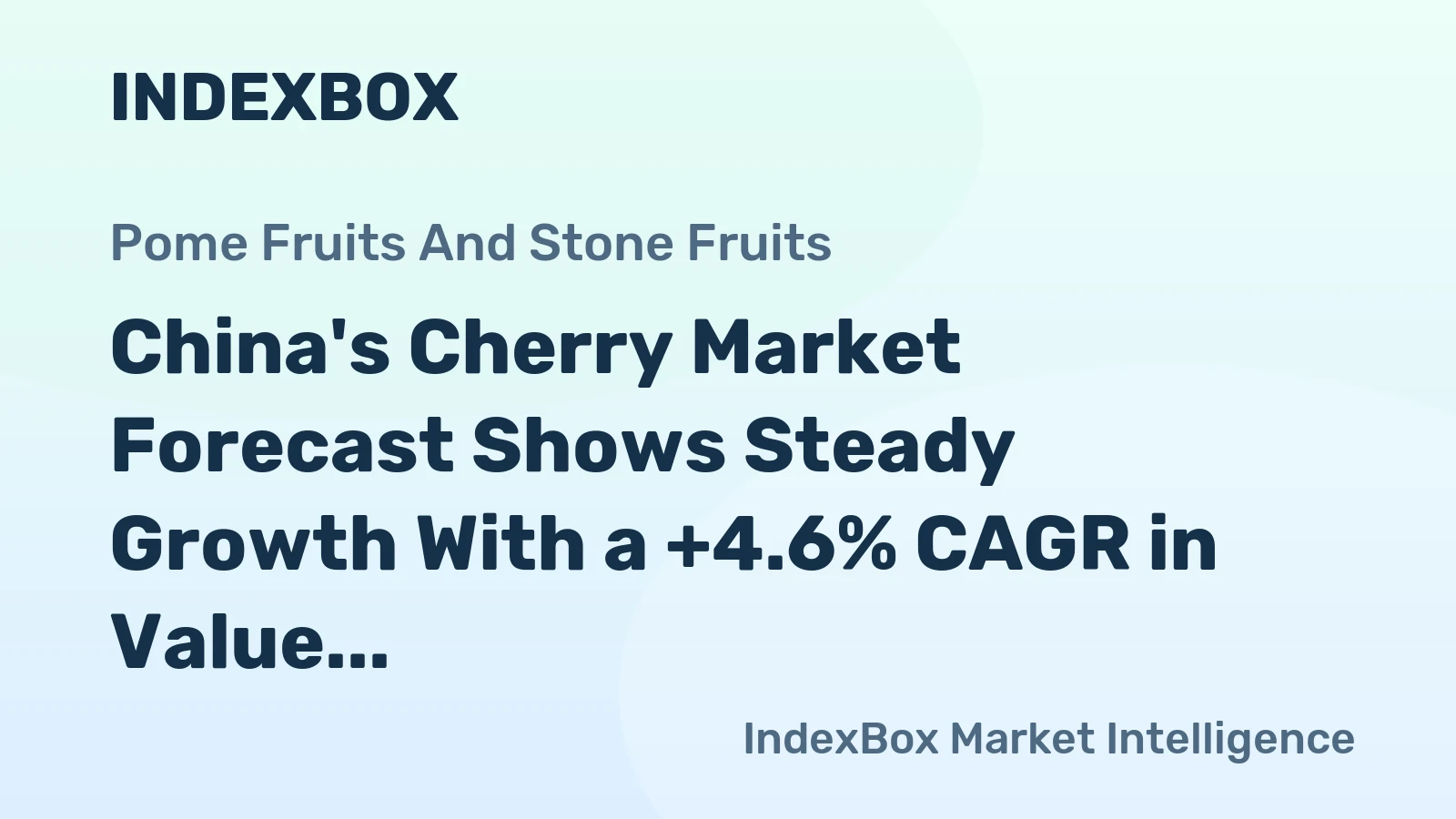 China's Cherry Market Forecast Shows Steady Growth With a +4.6% CAGR in Value