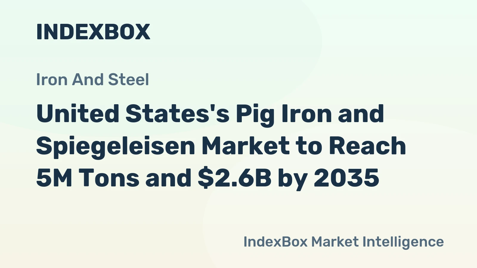 United States's Pig Iron and Spiegeleisen Market to Reach 5M Tons and $2.6B by 2035