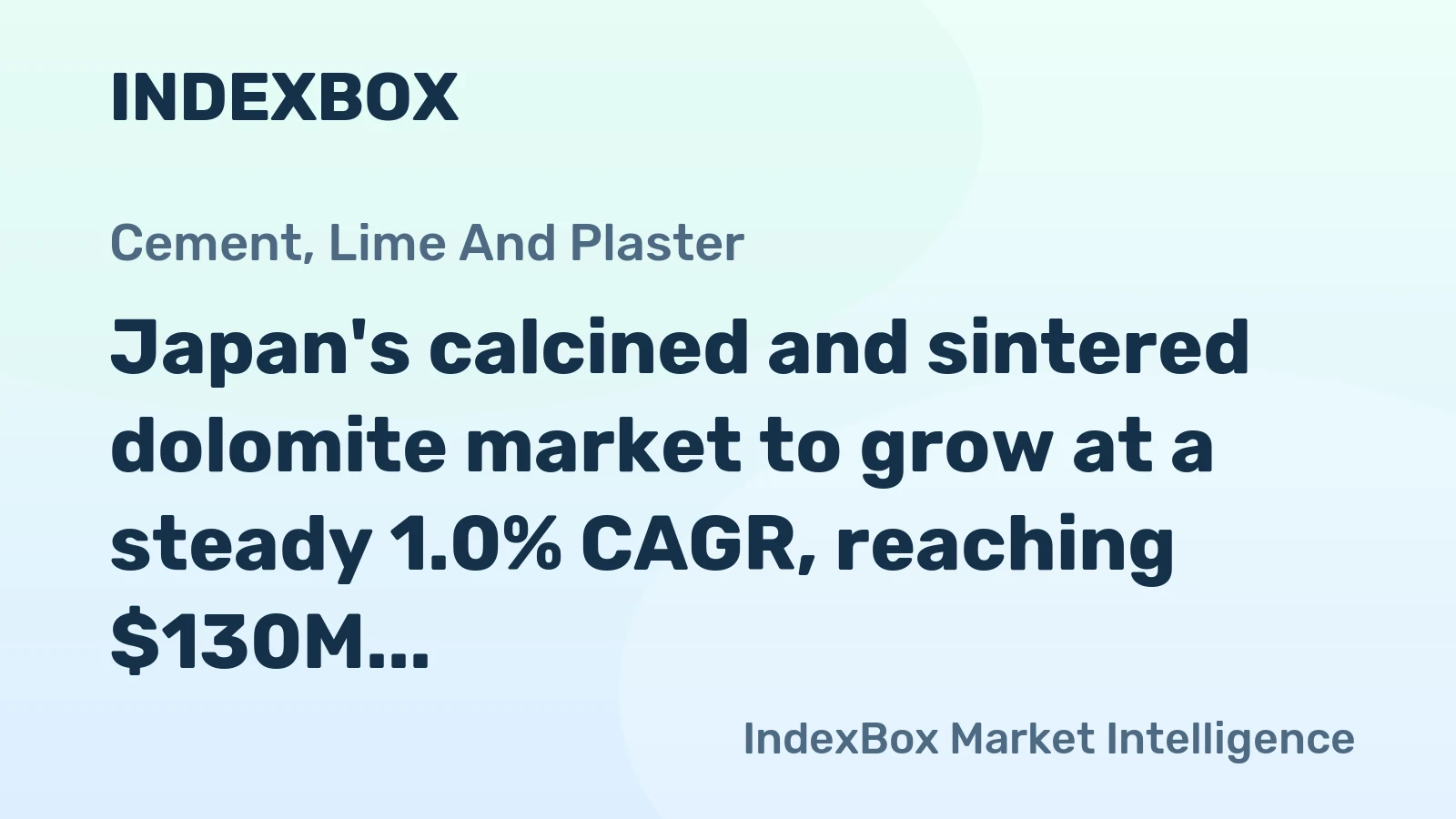 Japan's calcined and sintered dolomite market to grow at a steady 1.0% CAGR, reaching $130M by 2035.
