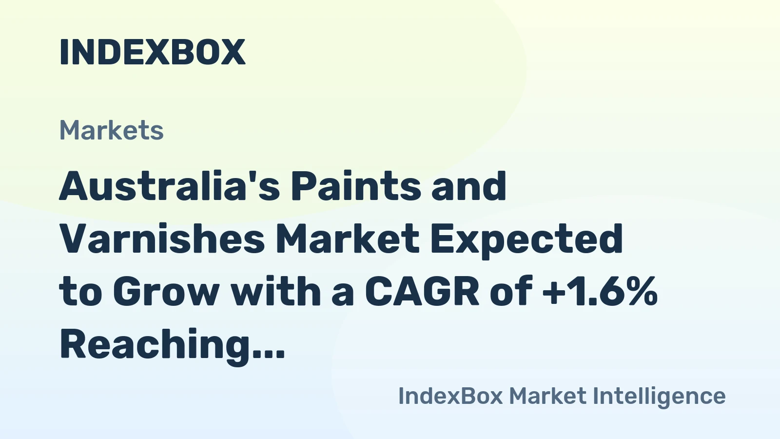 Australia's Paints and Varnishes Market Expected to Grow with a CAGR of +1.6% Reaching $79M by 2035