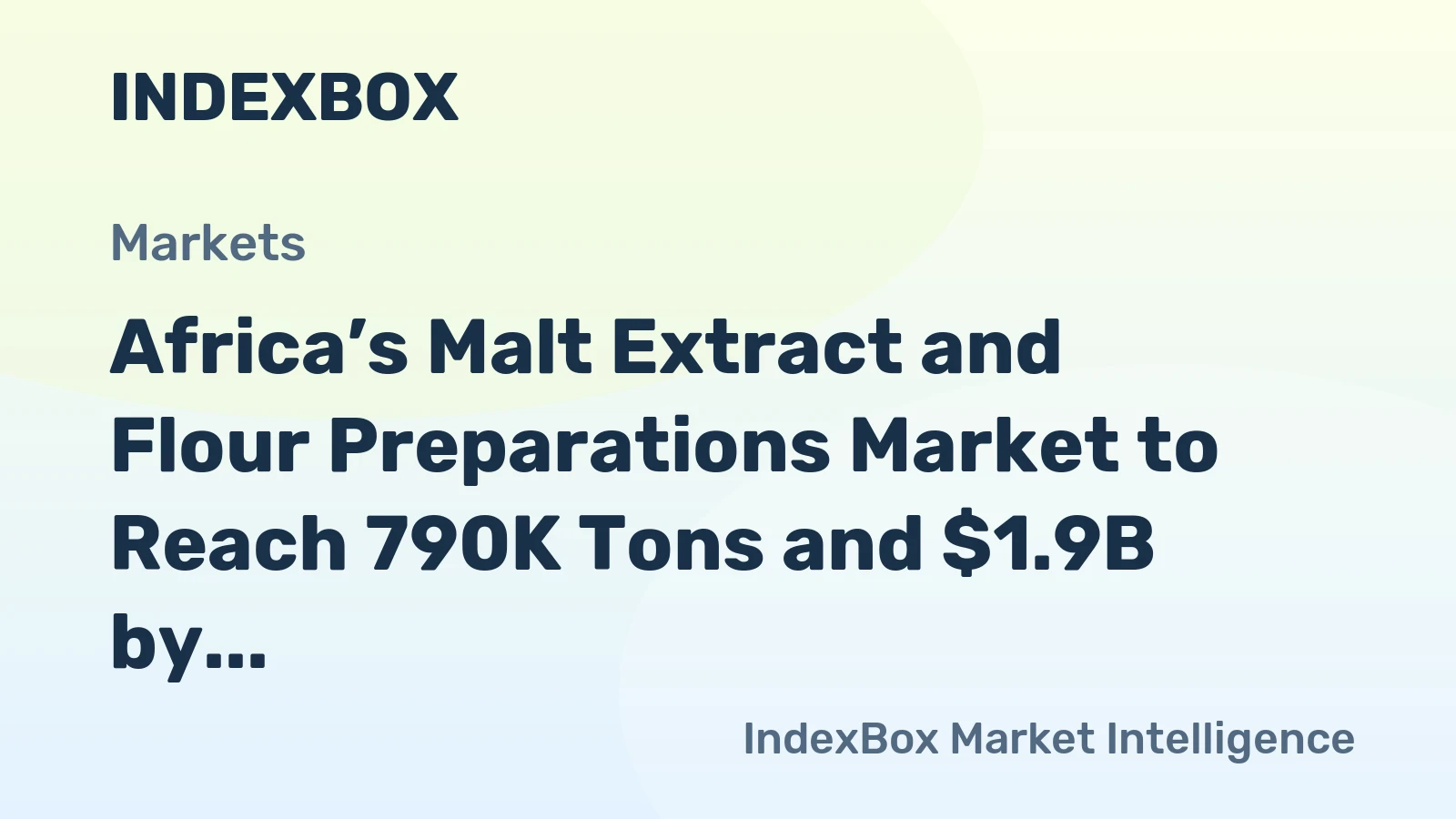 Africa’s Malt Extract and Flour Preparations Market to Reach 790K Tons and $1.9B by 2035