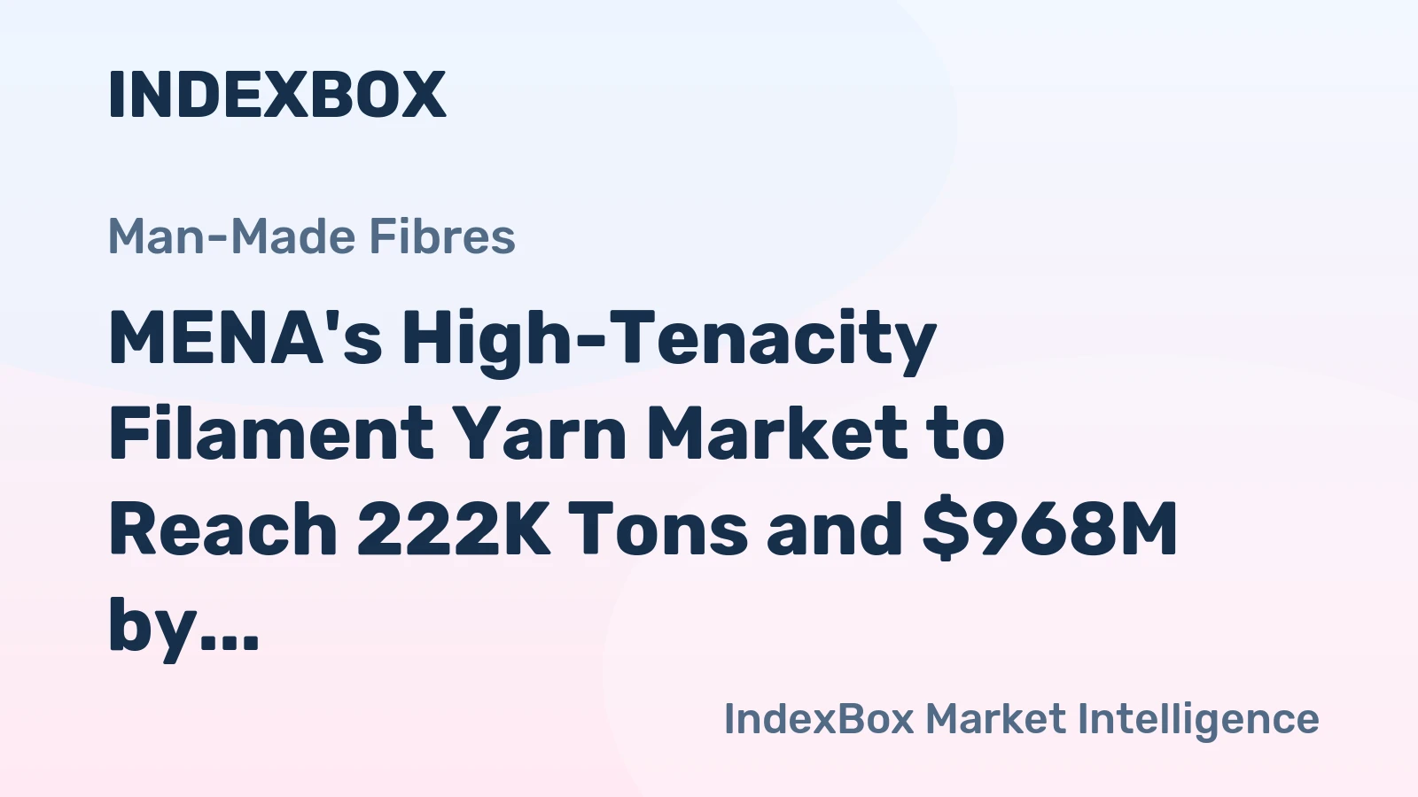 MENA's High-Tenacity Filament Yarn Market to Reach 222K Tons and $968M by 2035