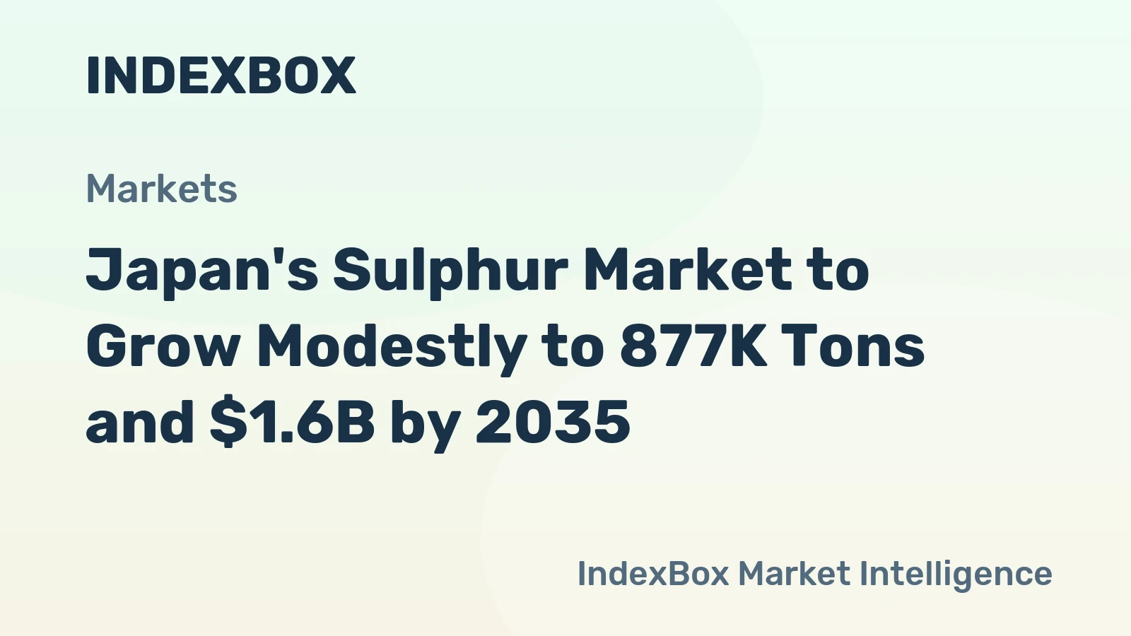 Japan's Sulphur Market to Grow Modestly to 877K Tons and $1.6B by 2035