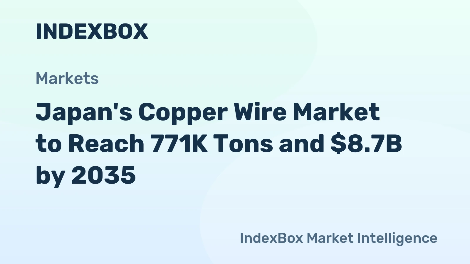 Japan's Copper Wire Market to Reach 771K Tons and $8.7B by 2035