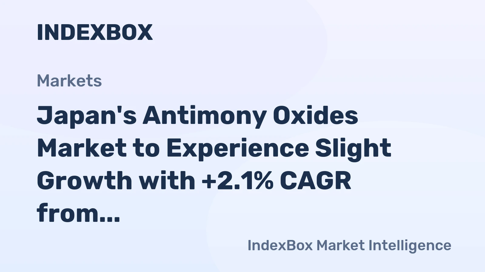 Japan's Antimony Oxides Market to Experience Slight Growth with +2.1% CAGR from 2024 to 2035