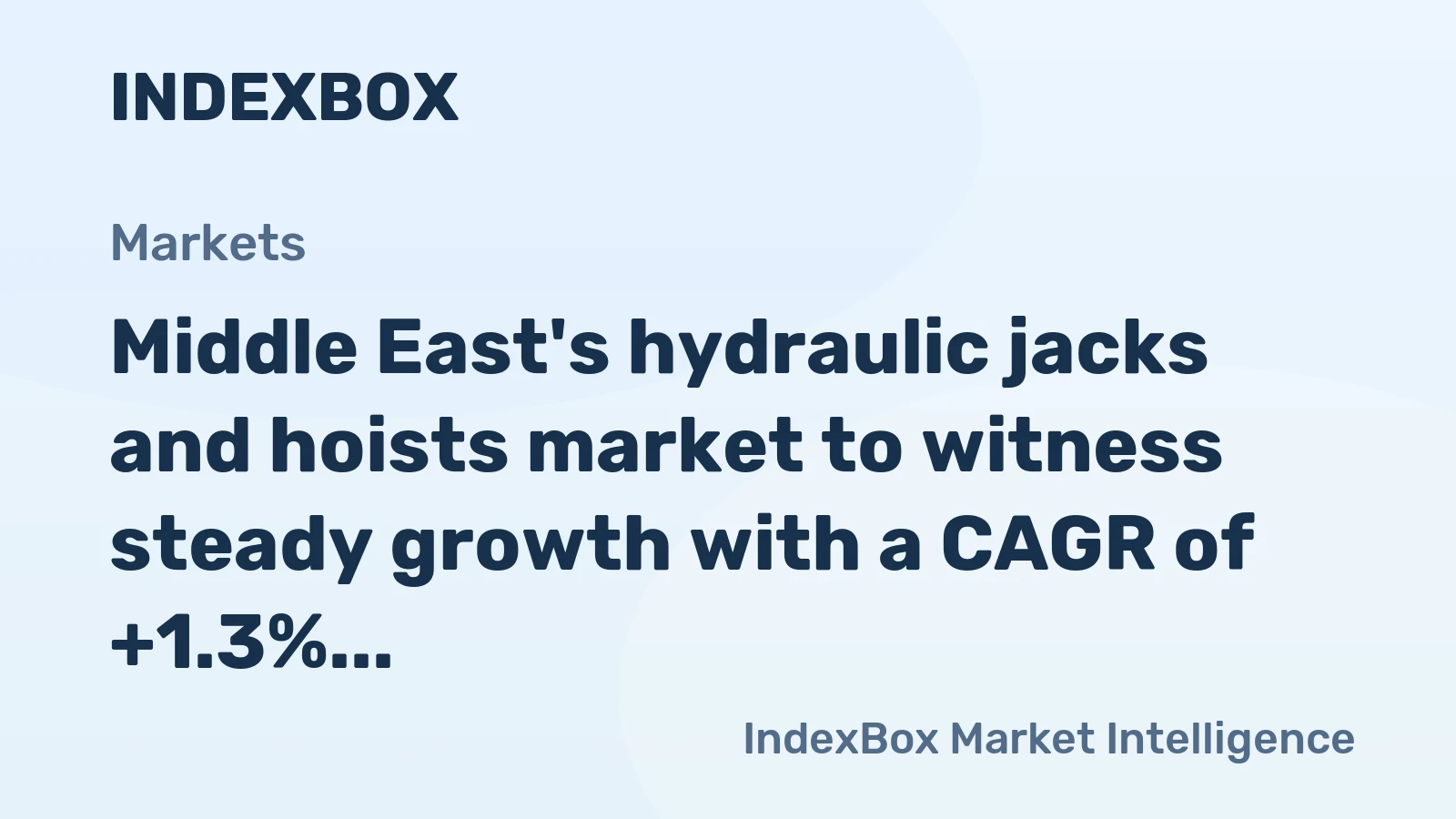 Middle East's hydraulic jacks and hoists market to witness steady growth with a CAGR of +1.3% from 2024 to 2035