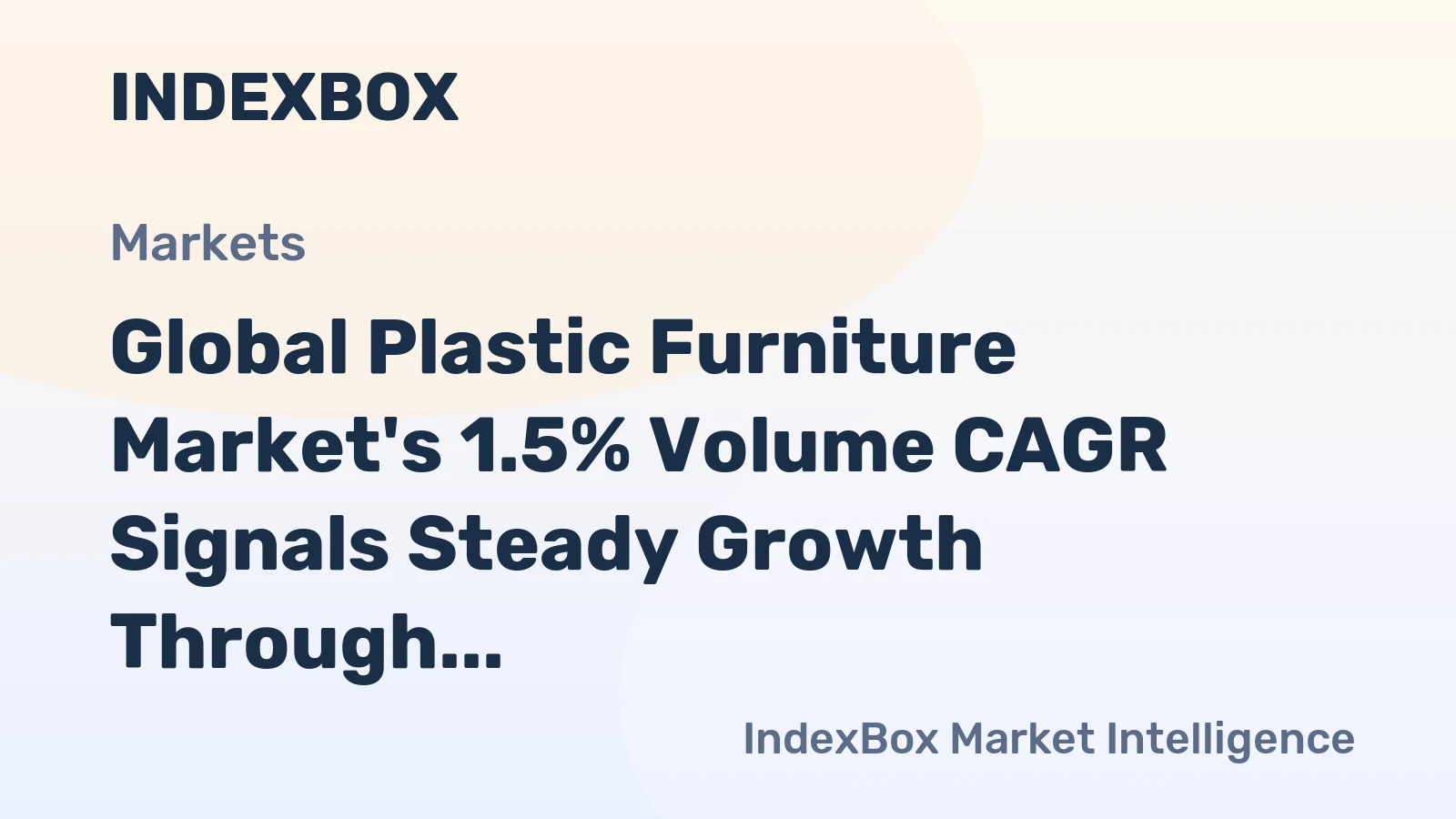 Global Plastic Furniture Market's 1.5% Volume CAGR Signals Steady Growth Through 2035