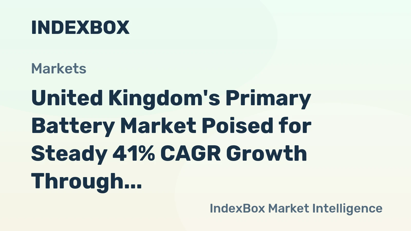 United Kingdom's Primary Battery Market Poised for Steady 41% CAGR Growth Through 2035