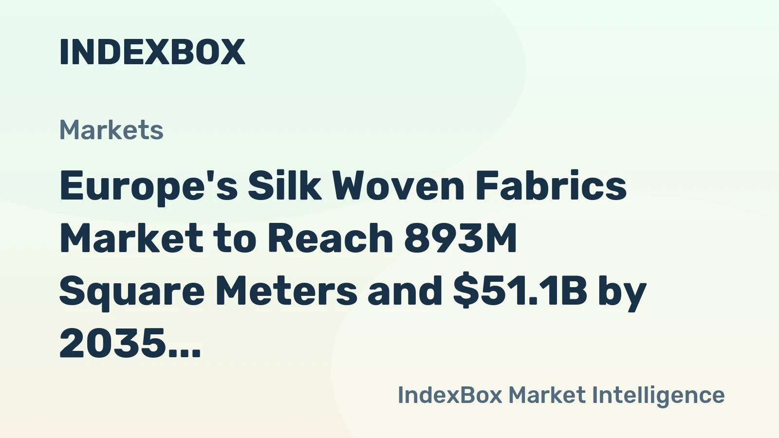 Europe's Silk Woven Fabrics Market to Reach 893M Square Meters and $51.1B by 2035