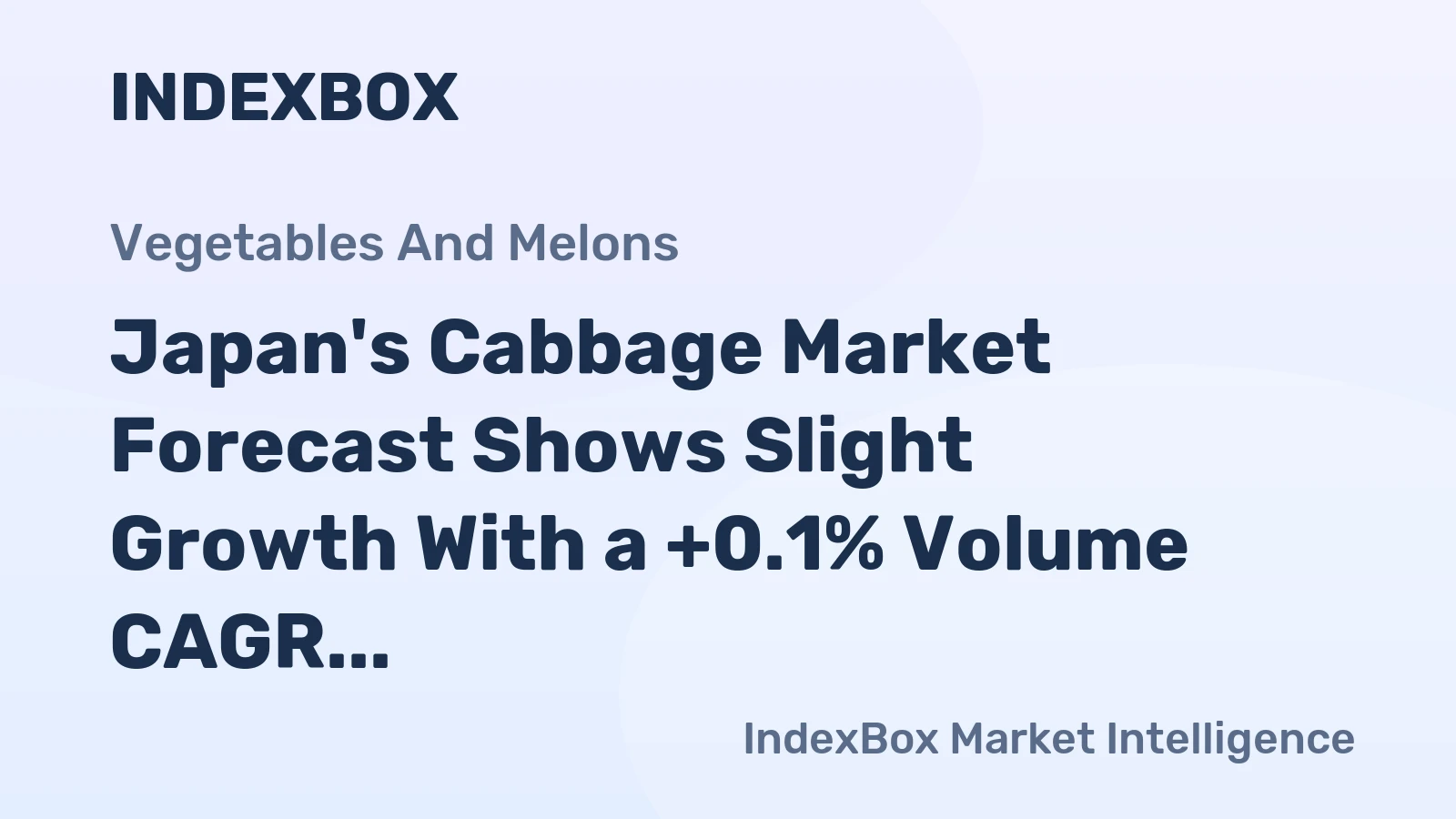 Japan's Cabbage Market Forecast Shows Slight Growth With a +0.1% Volume CAGR Through 2035