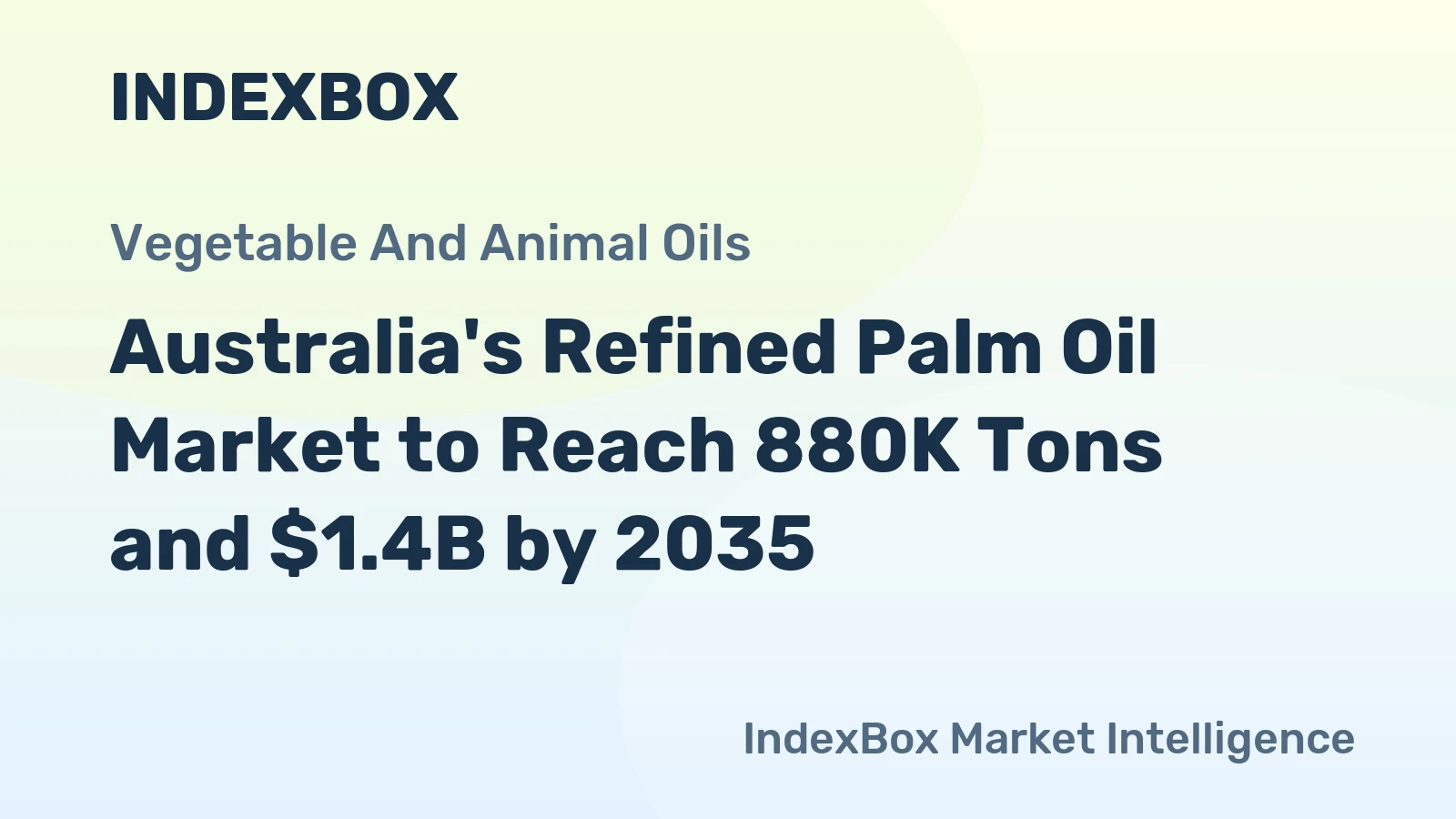 Australia's Refined Palm Oil Market to Reach 880K Tons and $1.4B by 2035