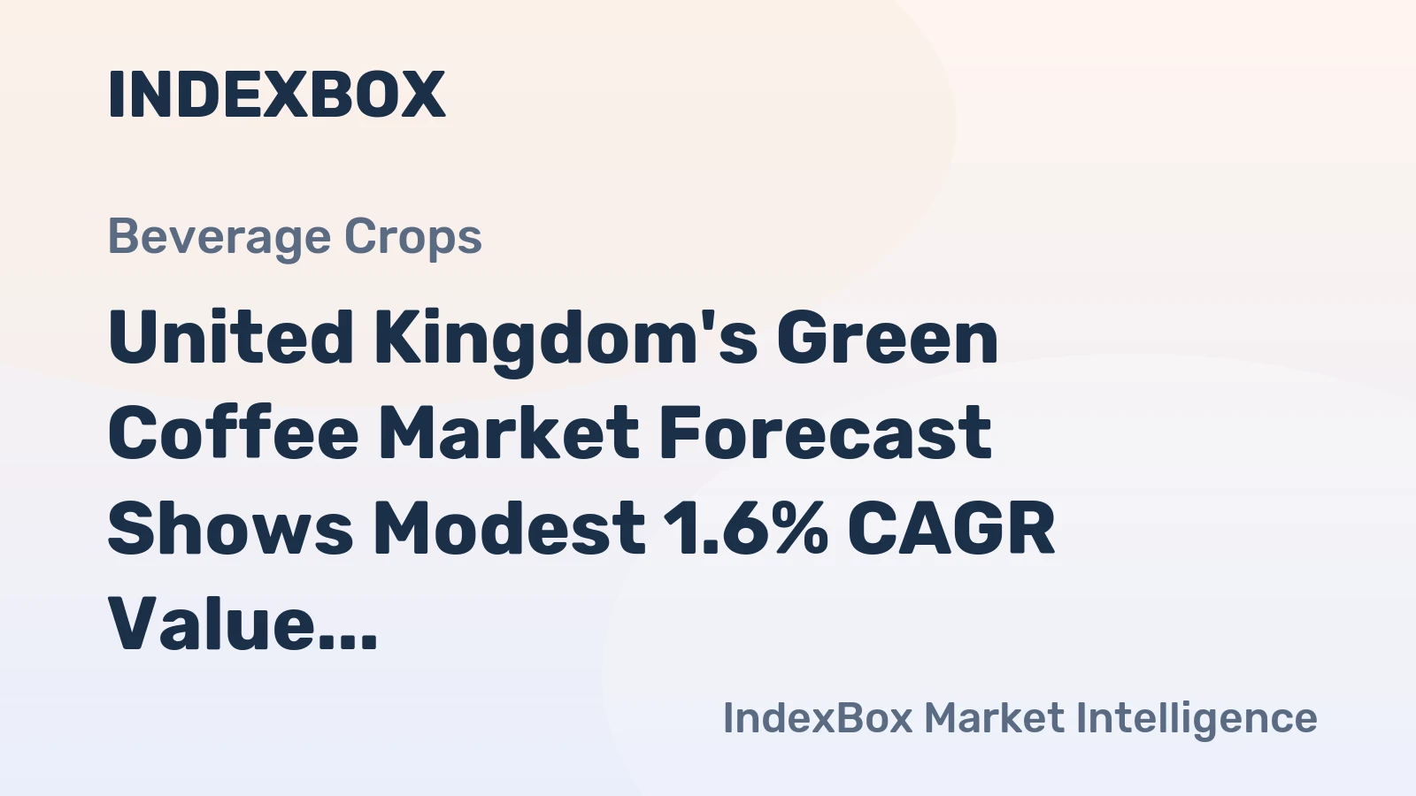 United Kingdom's Green Coffee Market Forecast Shows Modest 1.6% CAGR Value Growth Amid Shifting Trade Patterns