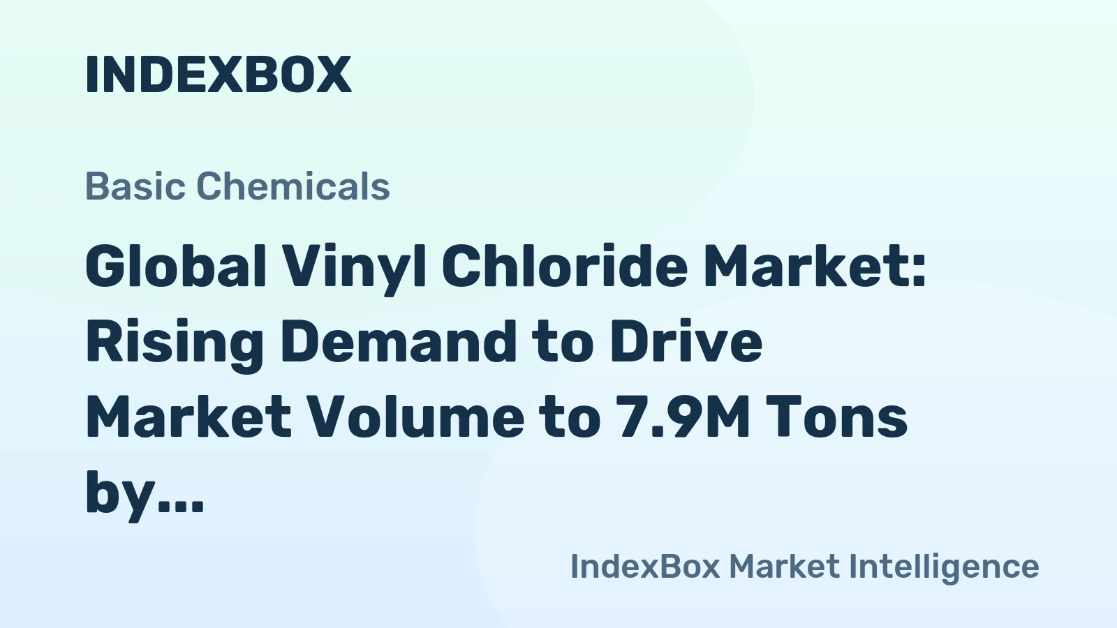 Global Vinyl Chloride Market: Rising Demand to Drive Market Volume to 7.9M Tons by 2035, Reaching $7.6B in Value