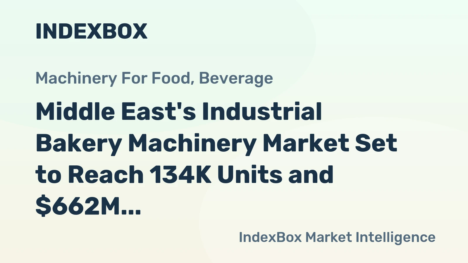 Middle East's Industrial Bakery Machinery Market Set to Reach 134K Units and $662M by 2035