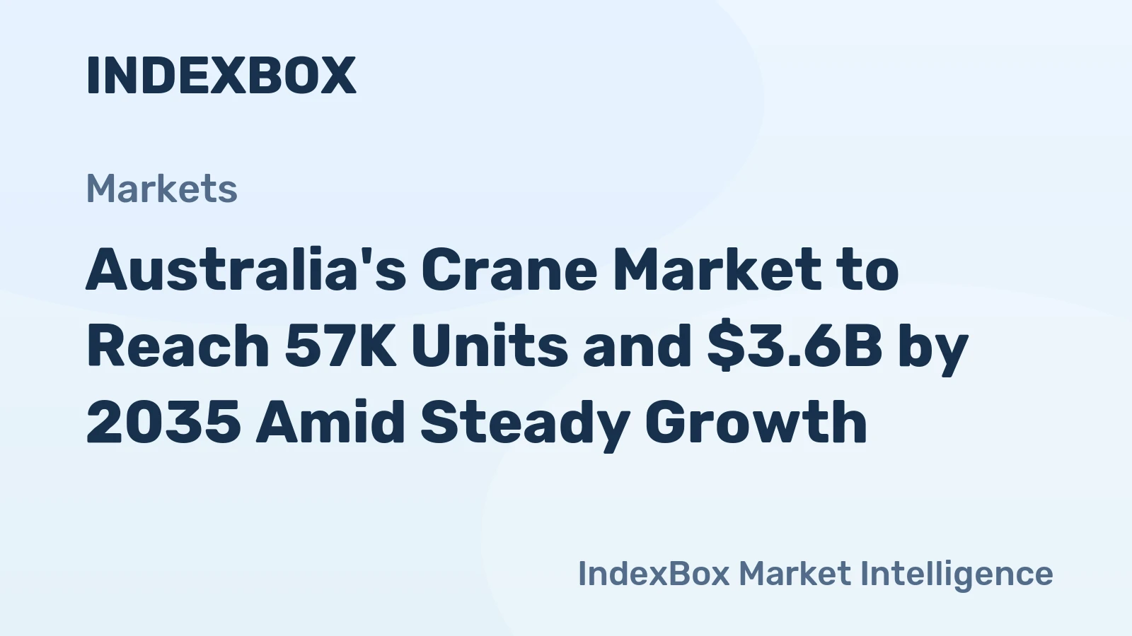 Australia's Crane Market to Reach 57K Units and $3.6B by 2035 Amid Steady Growth