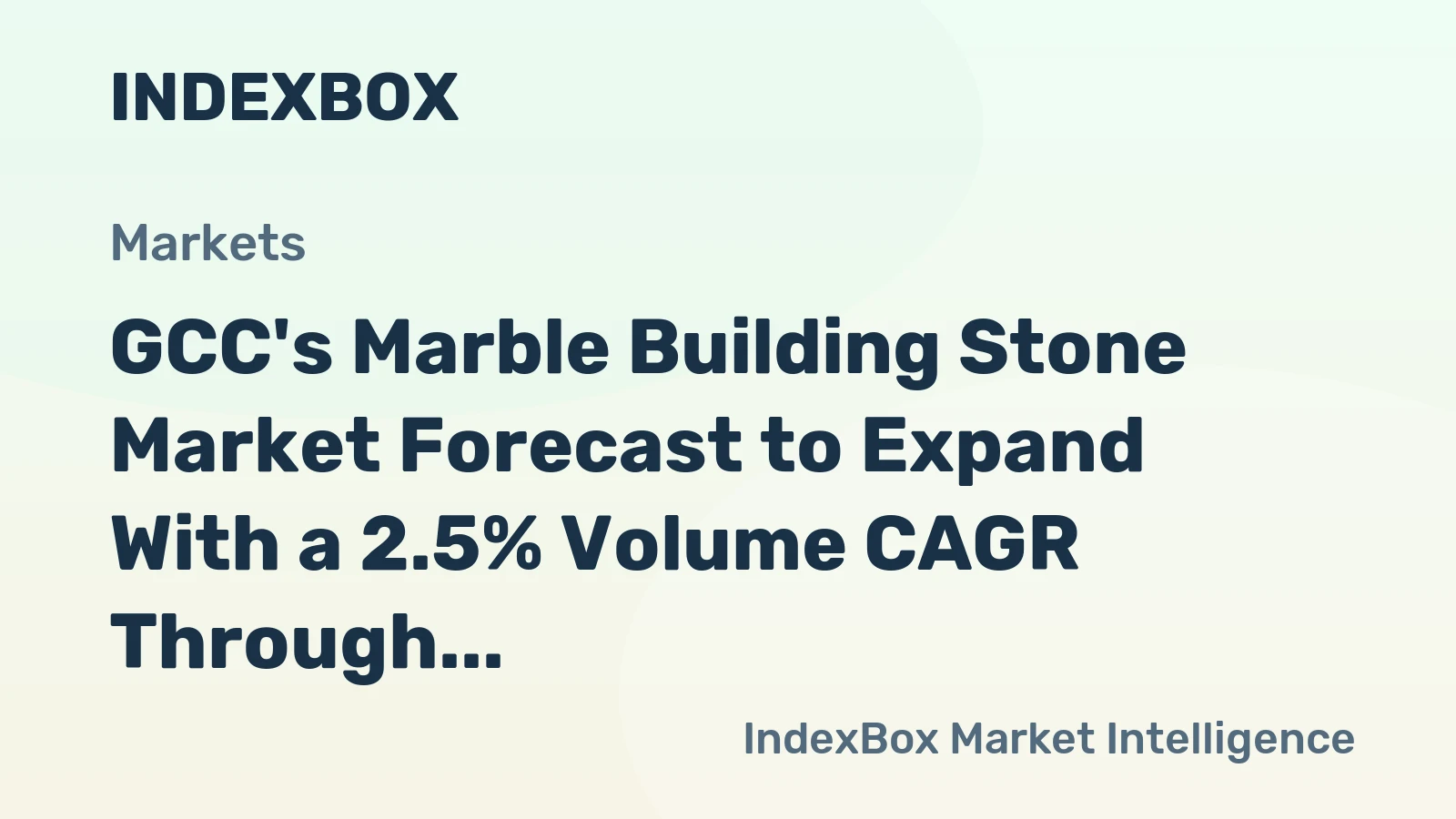 GCC's Marble Building Stone Market Forecast to Expand With a 2.5% Volume CAGR Through 2035