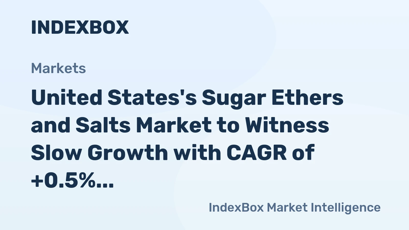 United States's Sugar Ethers and Salts Market to Witness Slow Growth with CAGR of +0.5% through 2035