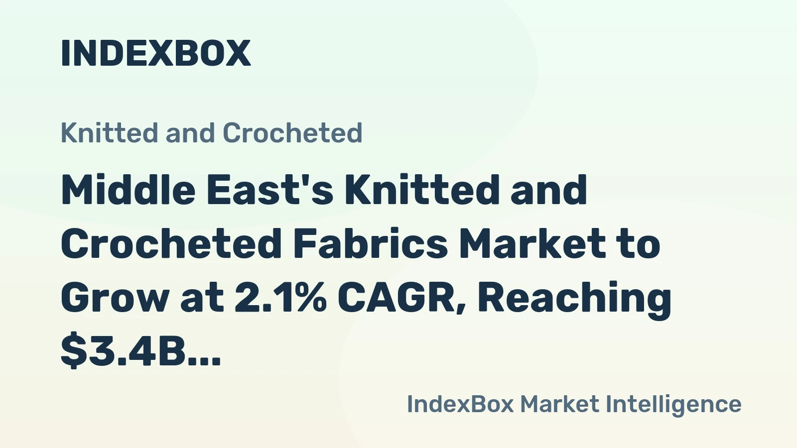 Middle East's Knitted and Crocheted Fabrics Market to Grow at 2.1% CAGR, Reaching $3.4B by 2035