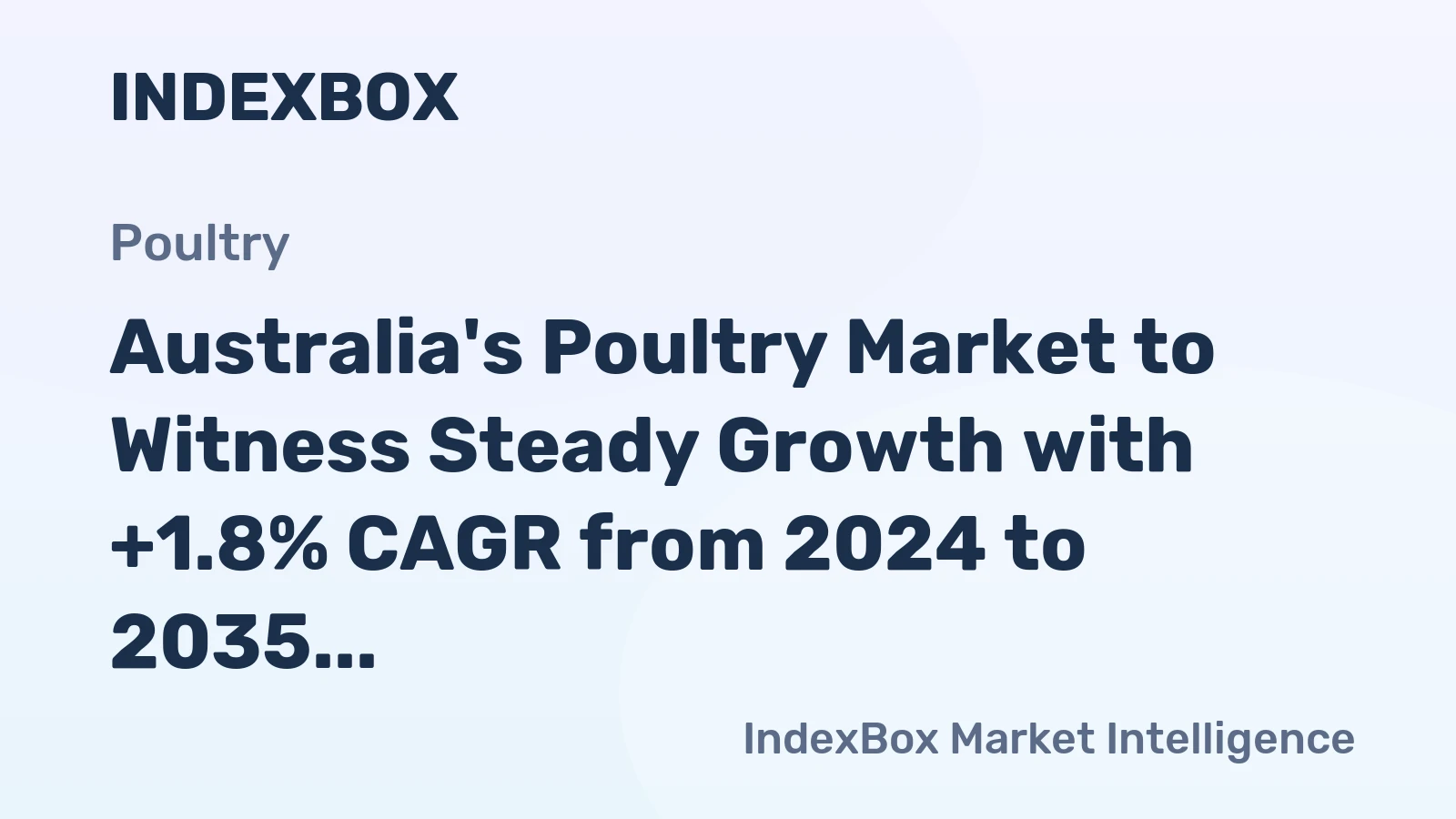 Australia's Poultry Market to Witness Steady Growth with +1.8% CAGR from 2024 to 2035