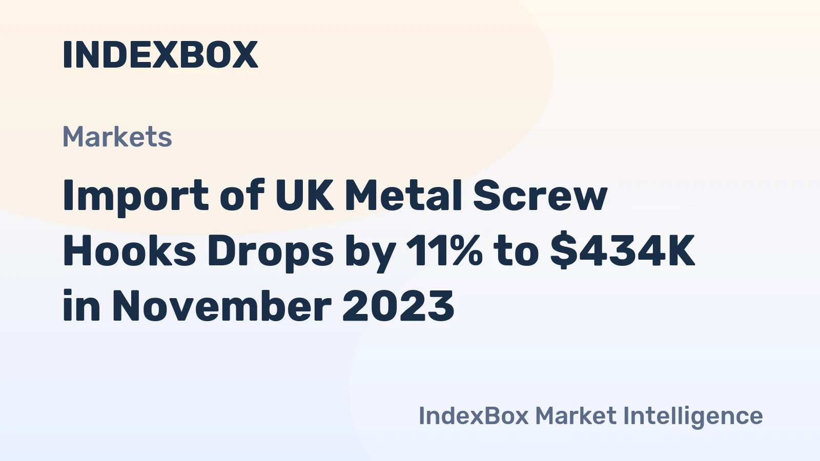 Import of UK Metal Screw Hooks Drops by 11% to $434K in November 2023