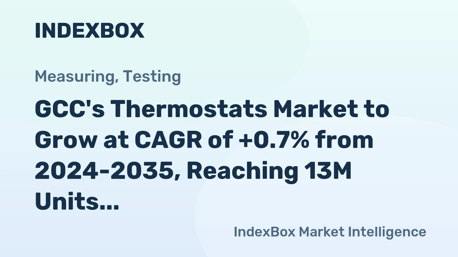 GCC's Thermostats Market to Grow at CAGR of +0.7% from 2024-2035, Reaching 13M Units