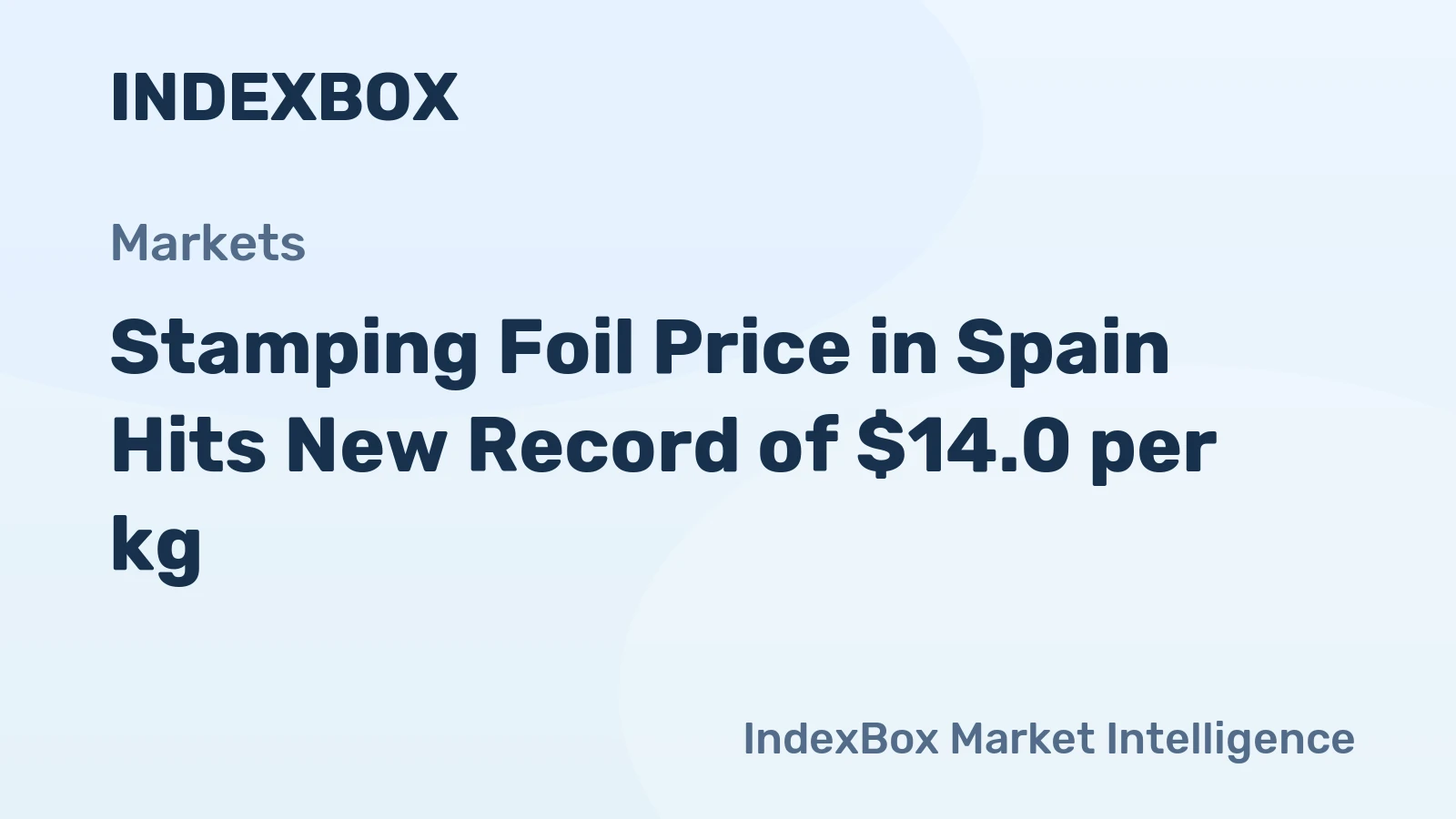 Stamping Foil Price in Spain Hits New Record of $14.0 per kg