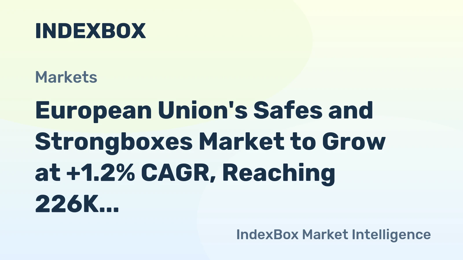 European Union's Safes and Strongboxes Market to Grow at +1.2% CAGR, Reaching 226K Tons by 2035