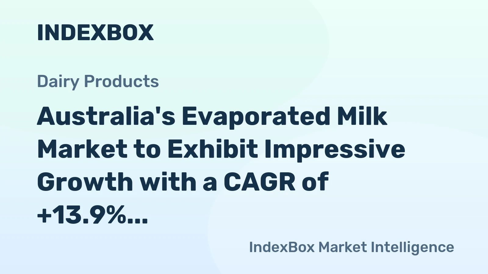 Australia's Evaporated Milk Market to Exhibit Impressive Growth with a CAGR of +13.9% through 2035