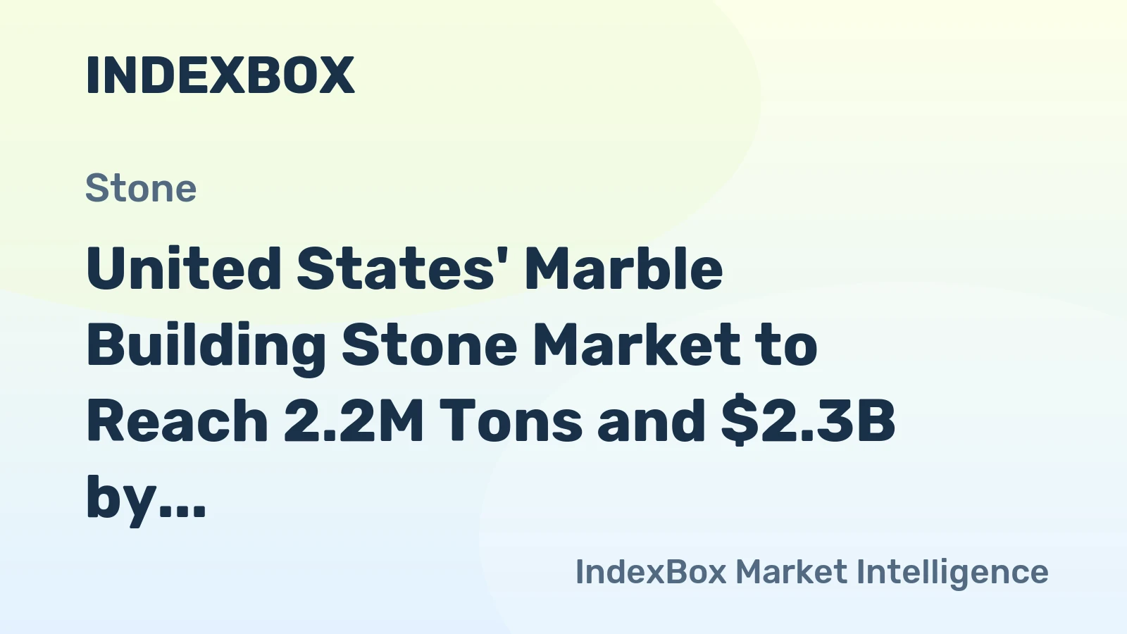 United States' Marble Building Stone Market to Reach 2.2M Tons and $2.3B by 2035