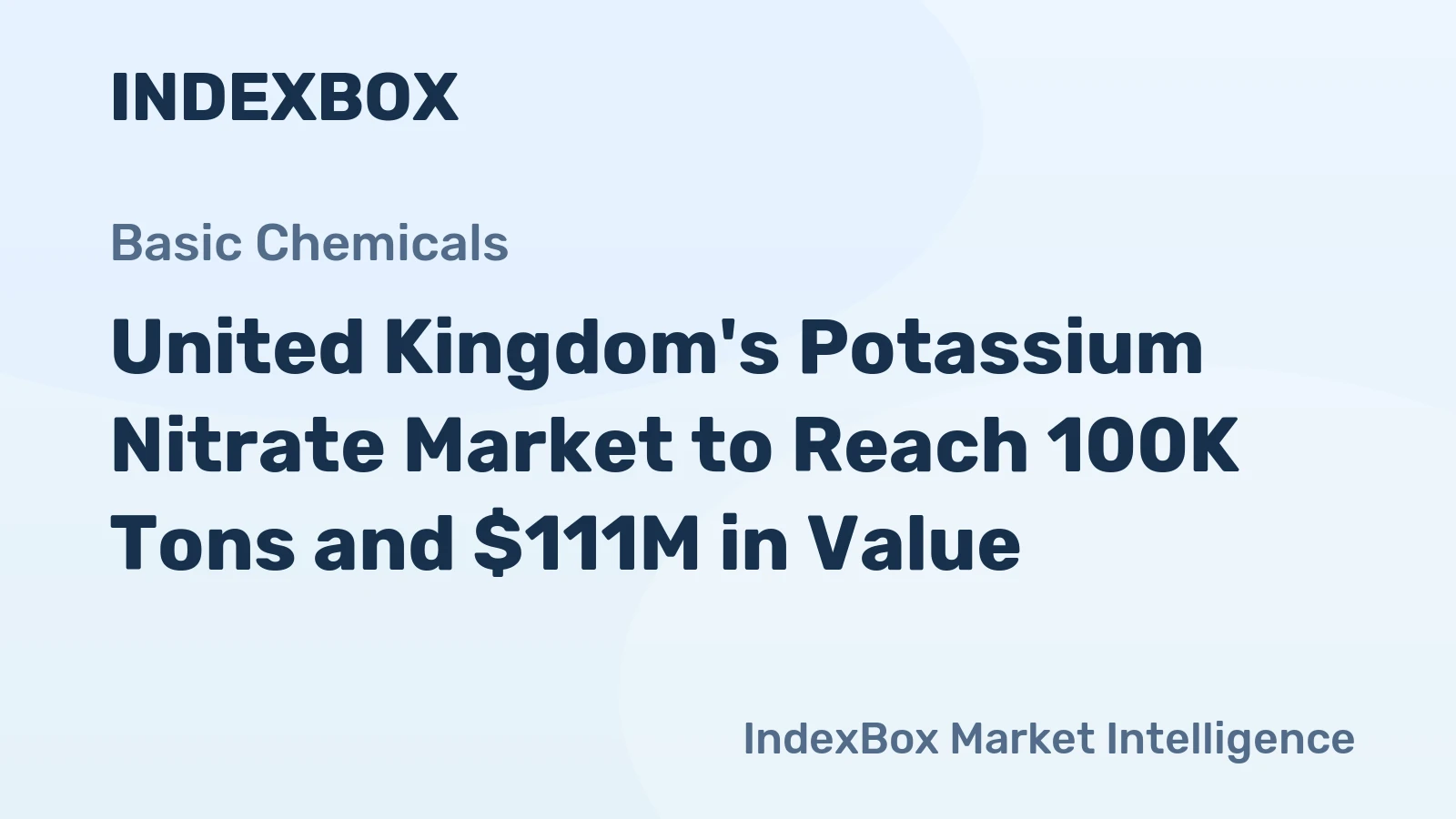 United Kingdom's Potassium Nitrate Market to Reach 100K Tons and $111M in Value