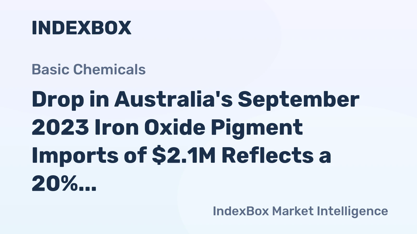 Drop in Australia's September 2023 Iron Oxide Pigment Imports of $2.1M Reflects a 20% Slump