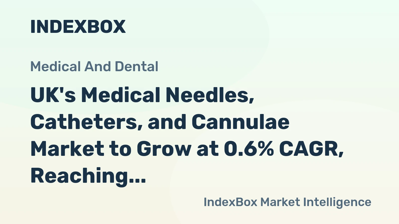 UK's Medical Needles, Catheters, and Cannulae Market to Grow at 0.6% CAGR, Reaching $1.4B by 2035